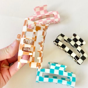Retro Checker Hair Claw Clip Retro Hair Accessories Hair Claw Clip ...