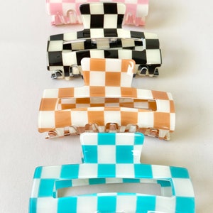 Retro Checker Hair Claw Clip Retro Hair Accessories Hair Claw Clip ...