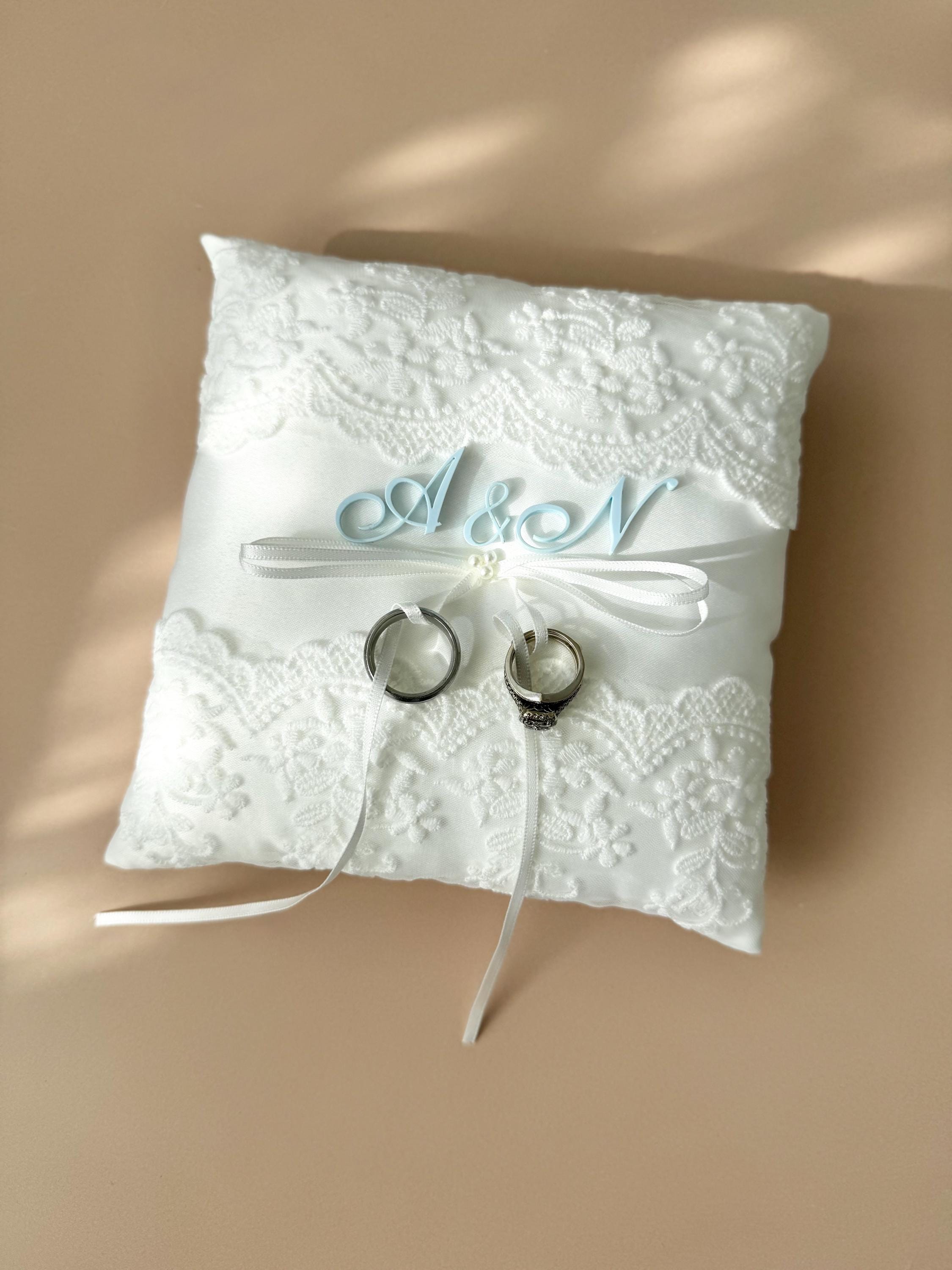 Ring Bearer Pillow Wedding Band Personalized Ring Holder Keepsake Ring ...