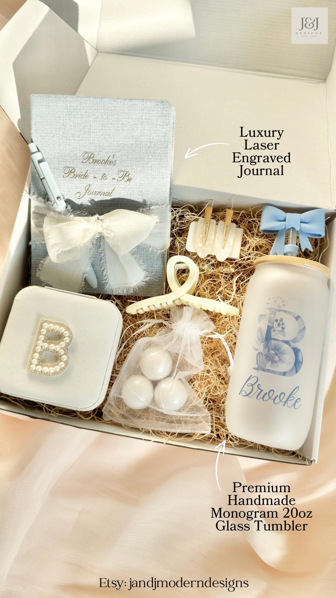 Custom Bride Gift Box Blue Wedding Gift for Bride on Wedding Day ...