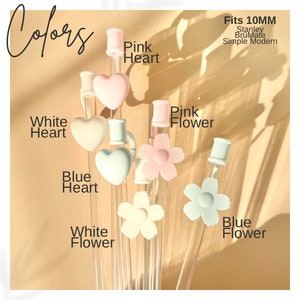 Heart Straw Cap for Tumbler Cup Accessory Flower Straw Charm 40oz ...