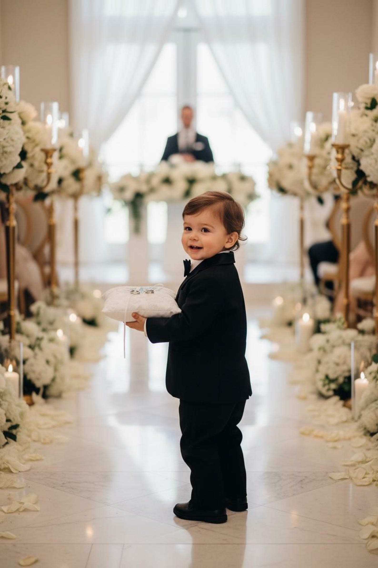 Ring Bearer Pillow Wedding Band Personalized Ring Holder Keepsake Ring ...