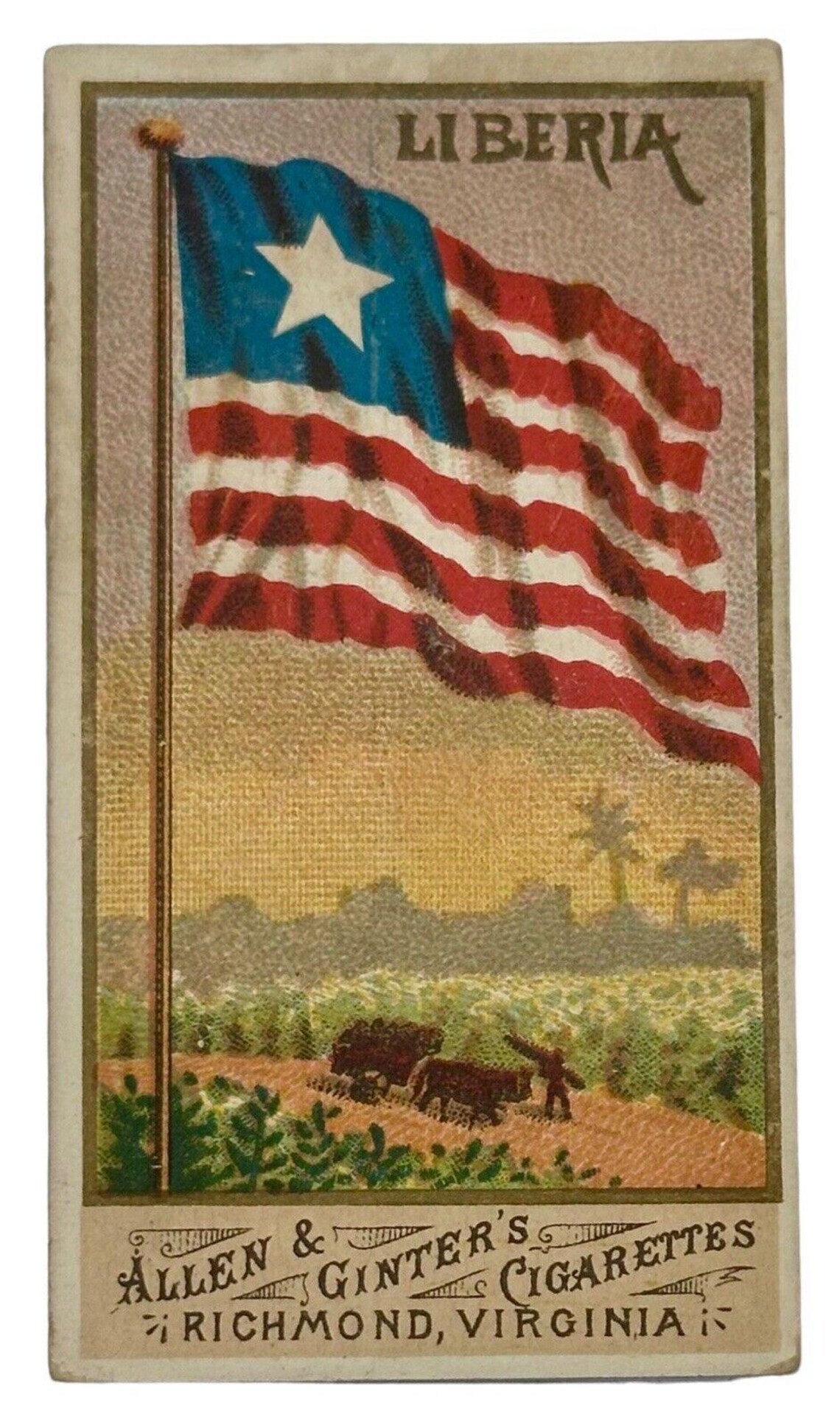 1887 N9 Allen and Ginter’s Flags of All Nations Allen & Ginter Liberia ...