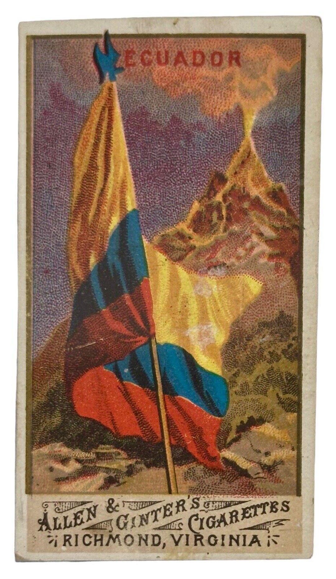 1887 N9 Allen and Ginter's Flags of All Nations Ecuador Allen & Ginter ...
