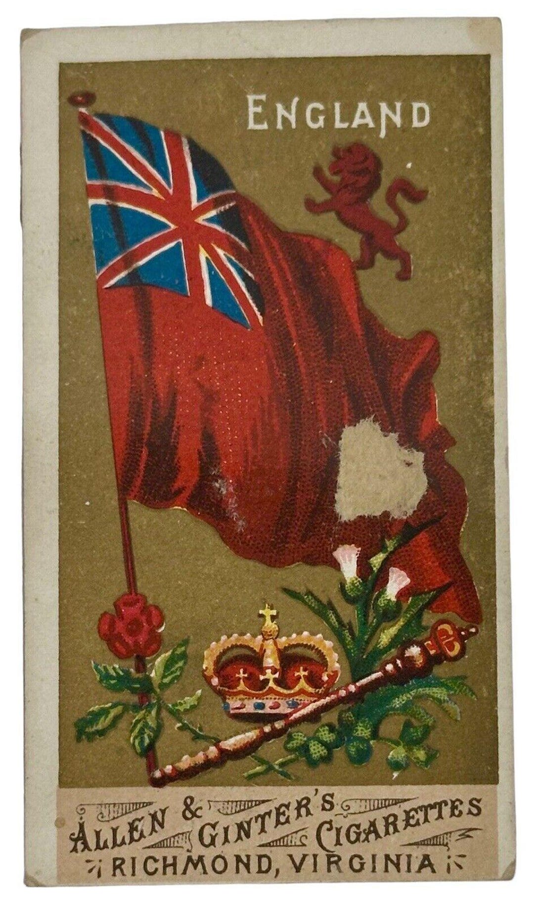 1887 N9 Allen and Ginter’s Flags of All Nations England Allen & Ginter ...