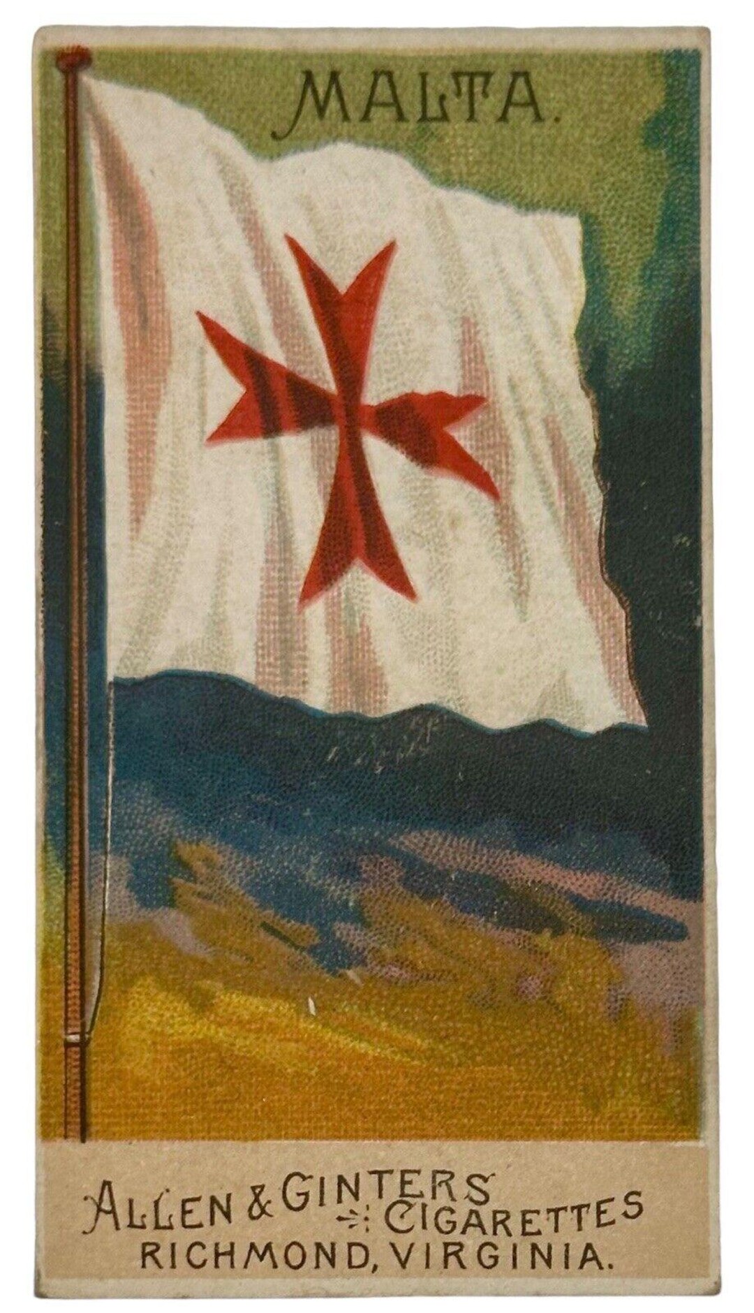 1887 N9 Allen and Ginter's Flags of All Nations Malta Allen & Ginter ...
