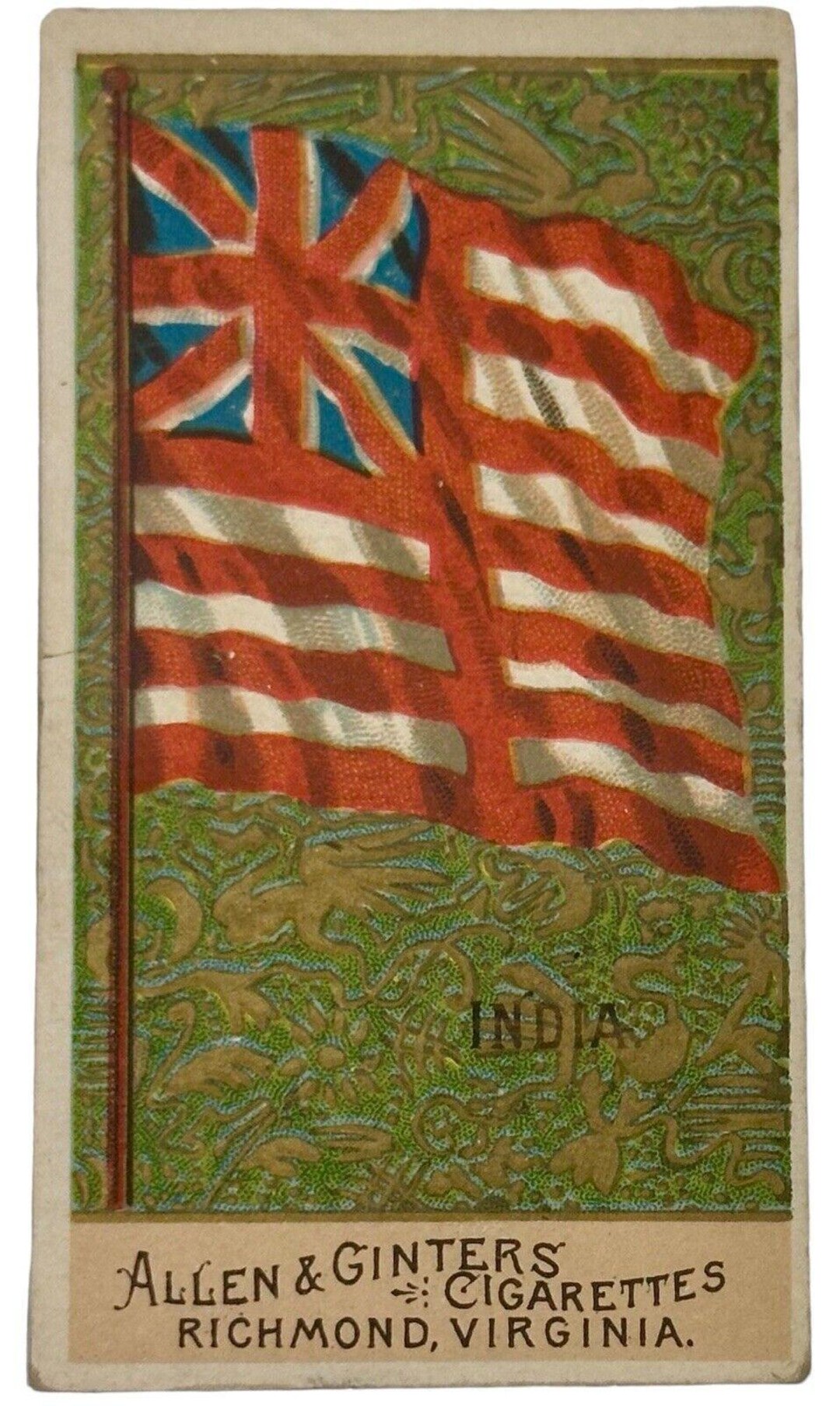 1887 N9 Allen and Ginter's Flags of All Nations India Allen & Ginter ...