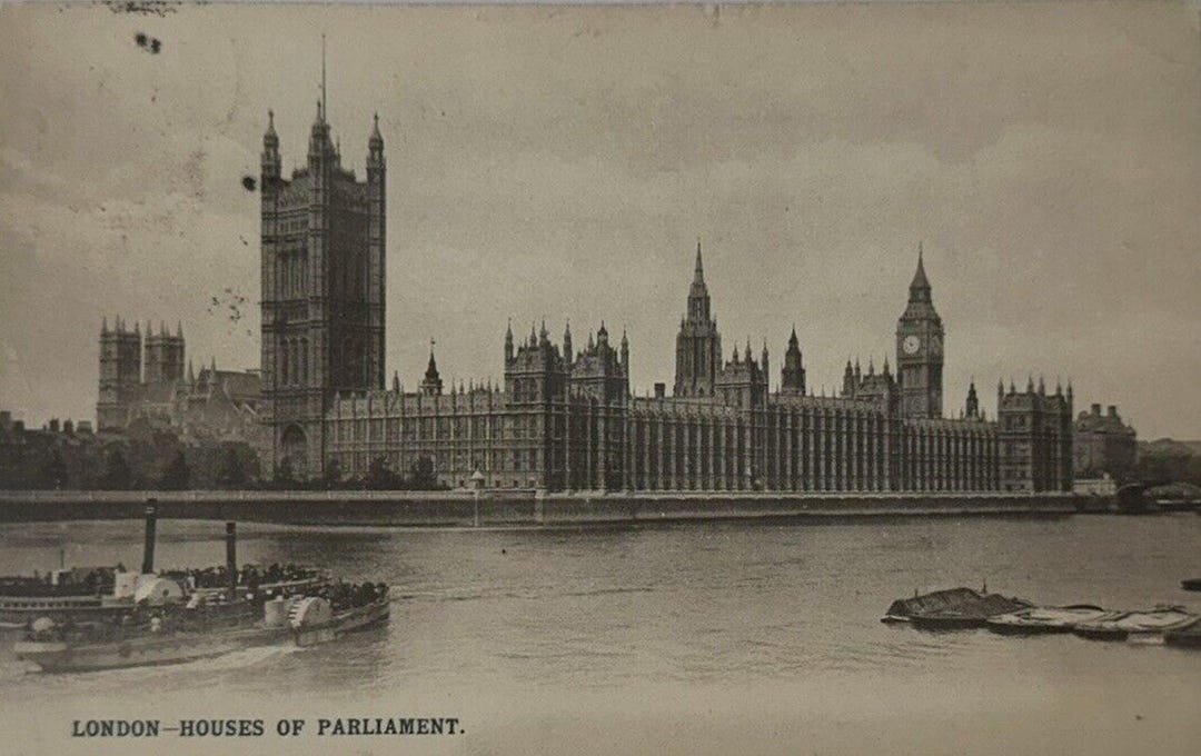 Antique Postcard 1909 Posted Houses of Parliament London Rare Stamp - Etsy