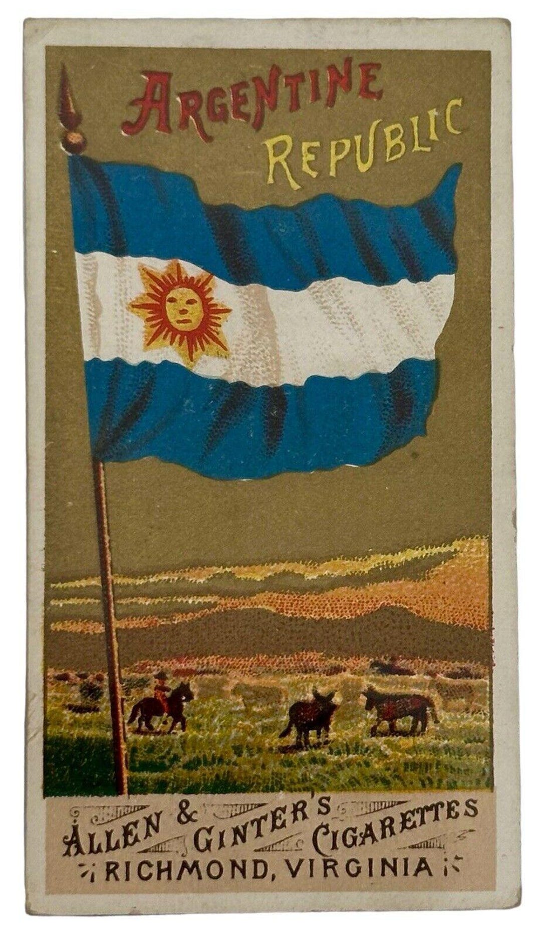 1887 N9 Allen & Ginter’s Flags of All Nations Argentine Republic Ginter ...