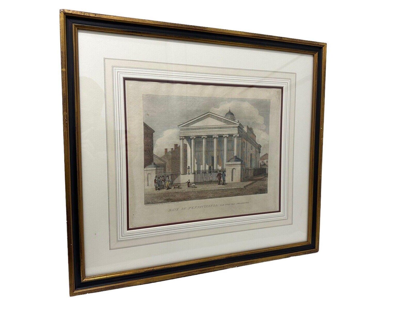 Extremely Rare 1804 Hand Colored William Birch Engraving Bank of ...