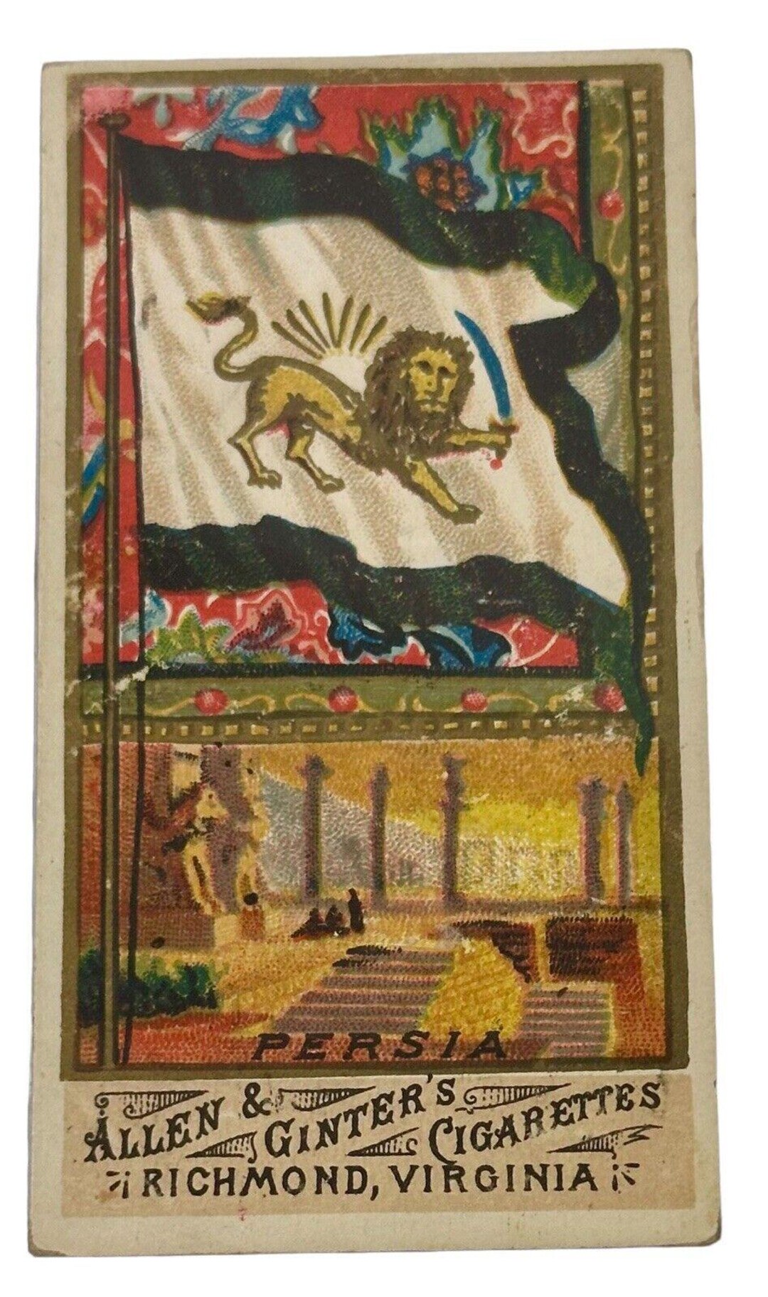 1887 N9 Allen and Ginters Flags of All Nations Allen & Ginter Persia ...