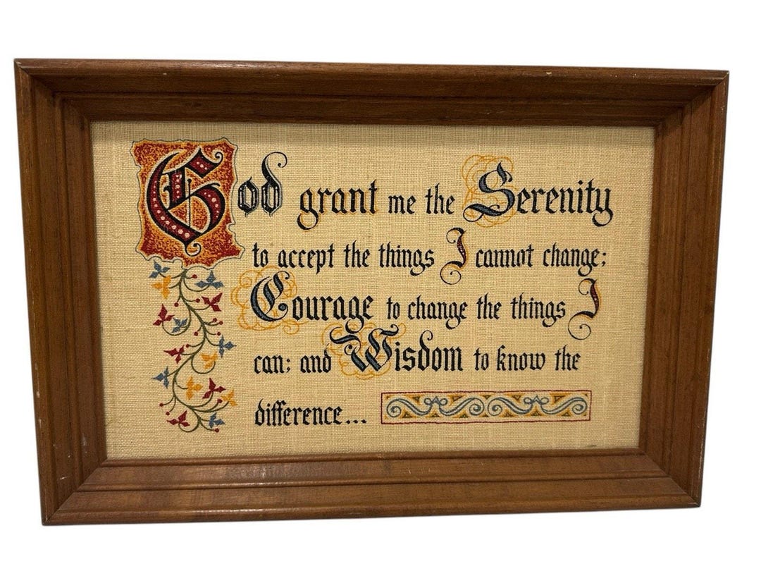 Linen Hanging Kay Dee Hand Prints Serenity Prayer Wall Art Wood - Etsy