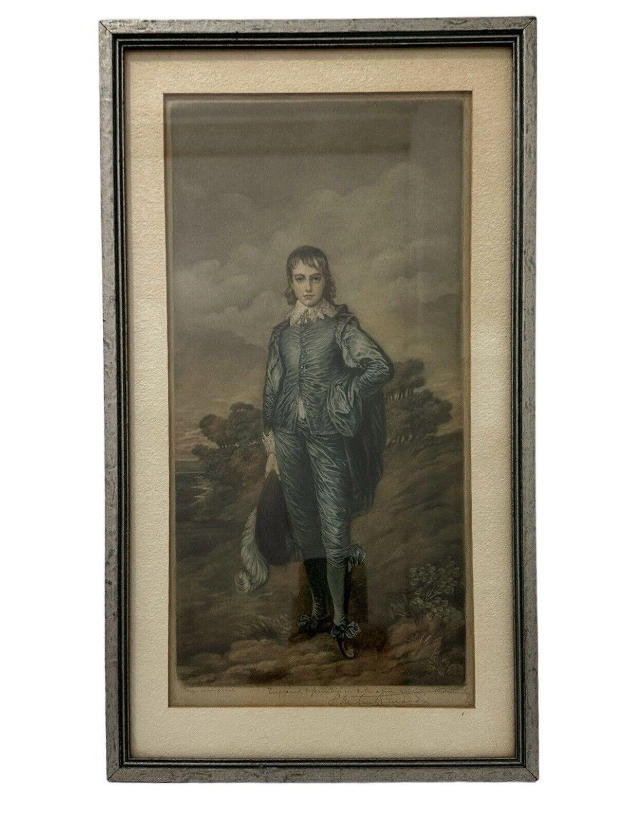 Original Blue Boy Hand Colored Engraving Signed Thomas Gainsborough C ...