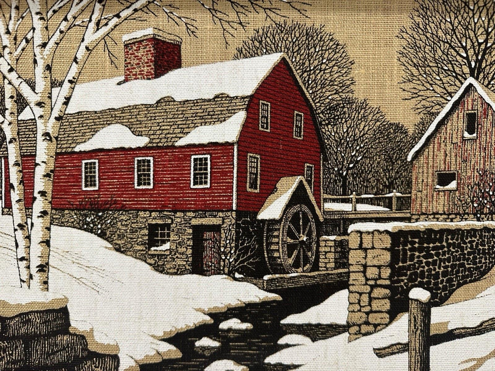 Vintage Kay Dee Linen Olde Grist Mill Farm Hay Framed - Etsy