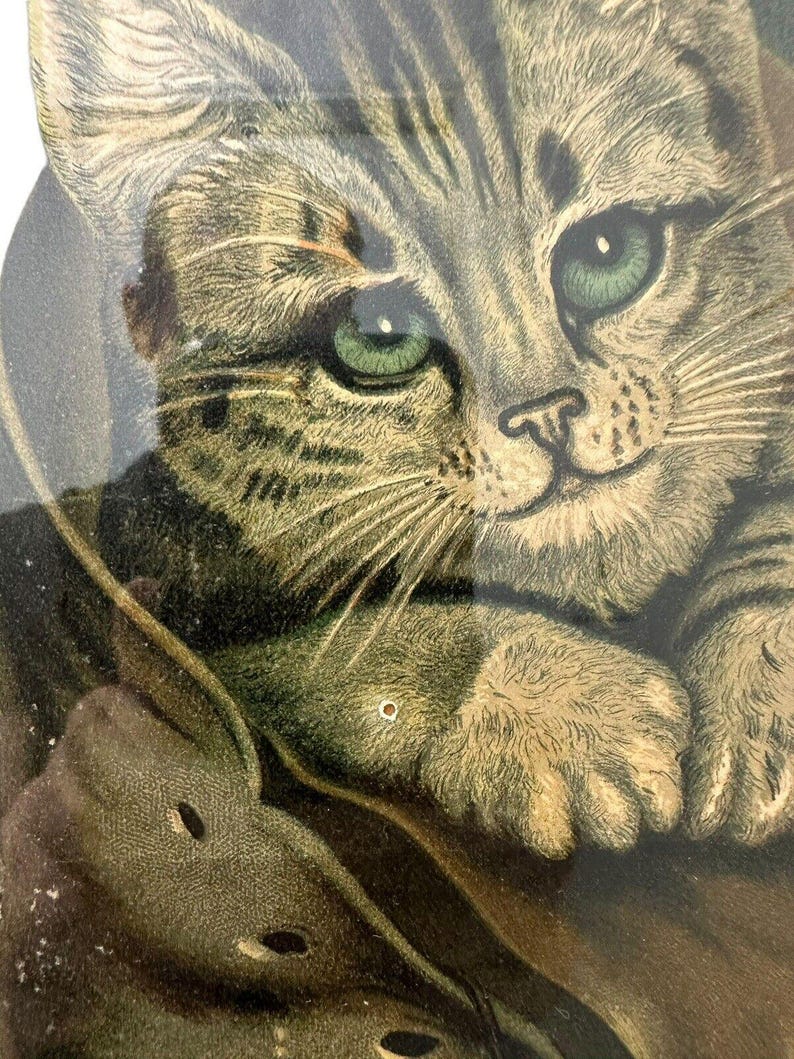 Antique "puss IN Boots" Lithograph Print Framed & Matted Frank Paton ...