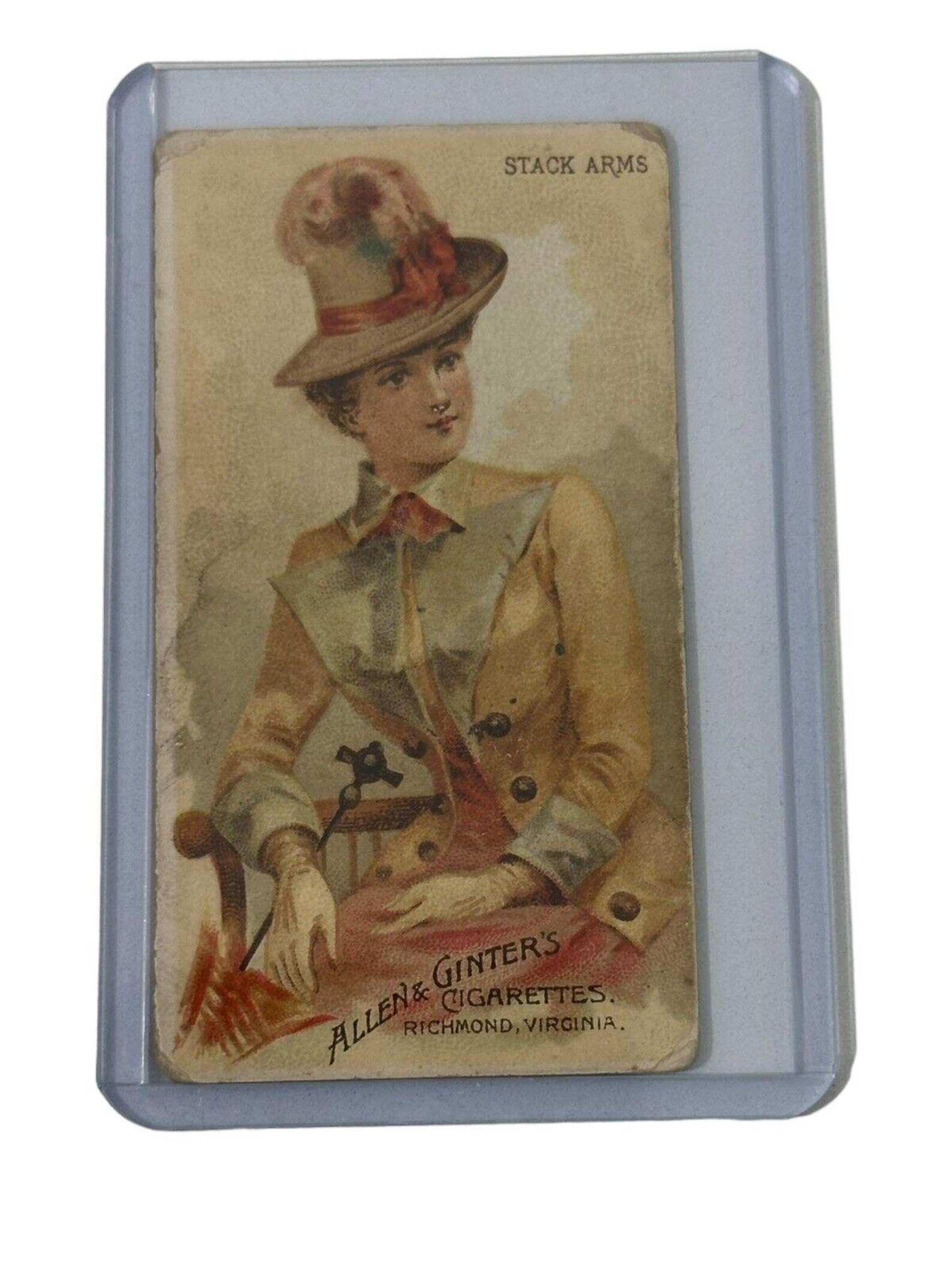1888 N18 Allen & Ginter Parasol Drill Stack Arms Victorian Woman ...