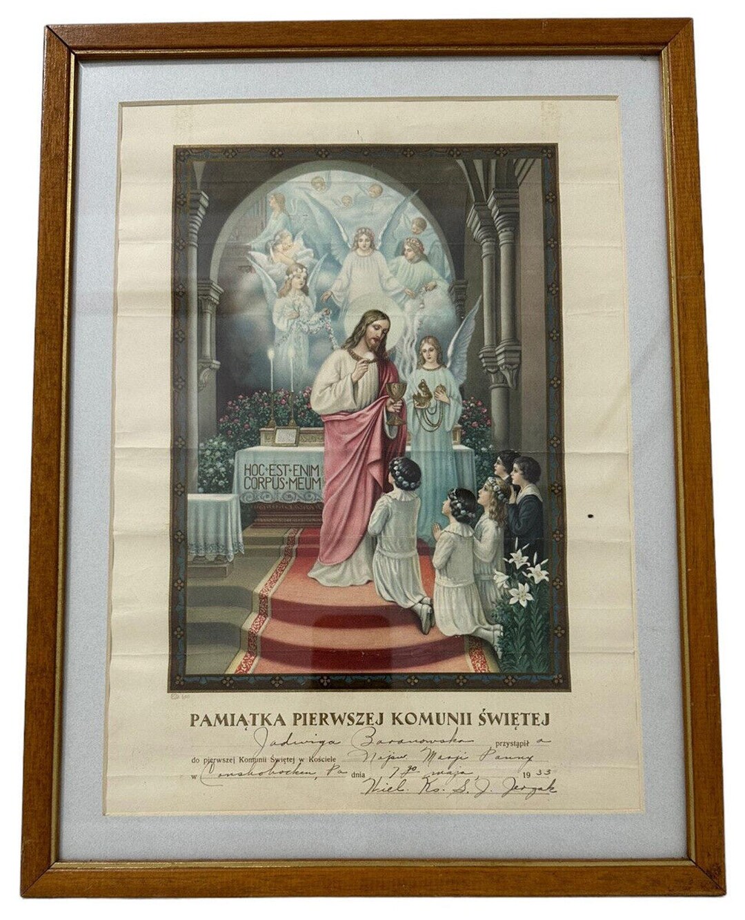 Vintage 1933 in Remembrance of My First Holy Communion print Framed - Etsy