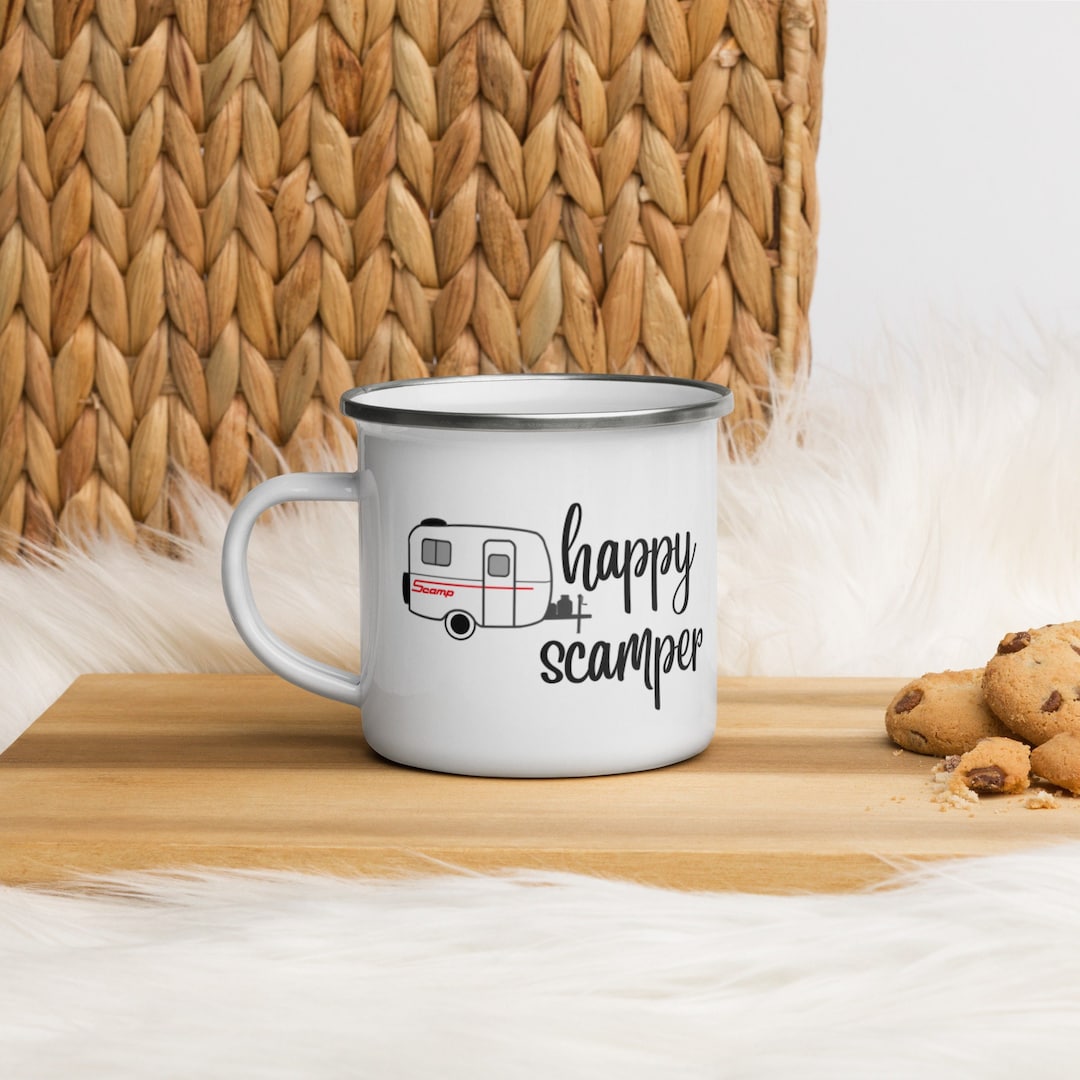 Scamp Camper Enamel Mug - 12 Oz - Happy Scamper - Etsy