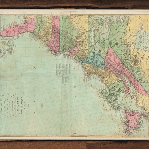 Colonial America Map - Etsy