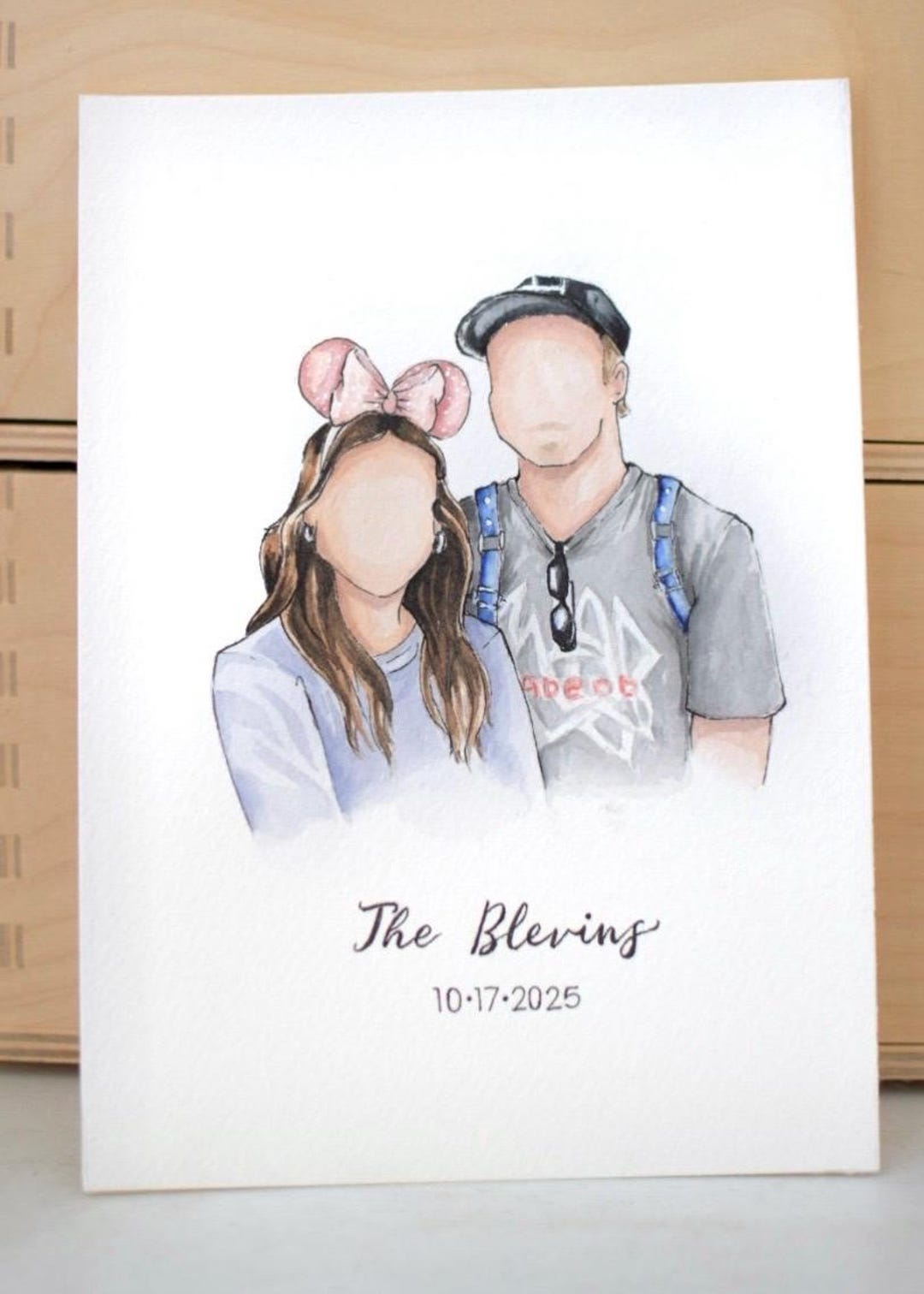 Custom Faceless Watercolor Portrait - Etsy