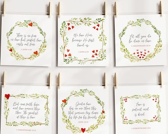 Printable Valentines, Bible Verse, Love Scripture Cards - Etsy
