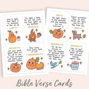 Christian Halloween Bible Verse Cards, Christian Halloween Activity for ...