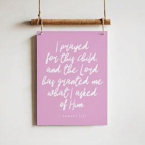 I Have Prayed for This Child Wall Art, Christian Wall Art for Kids Room ...