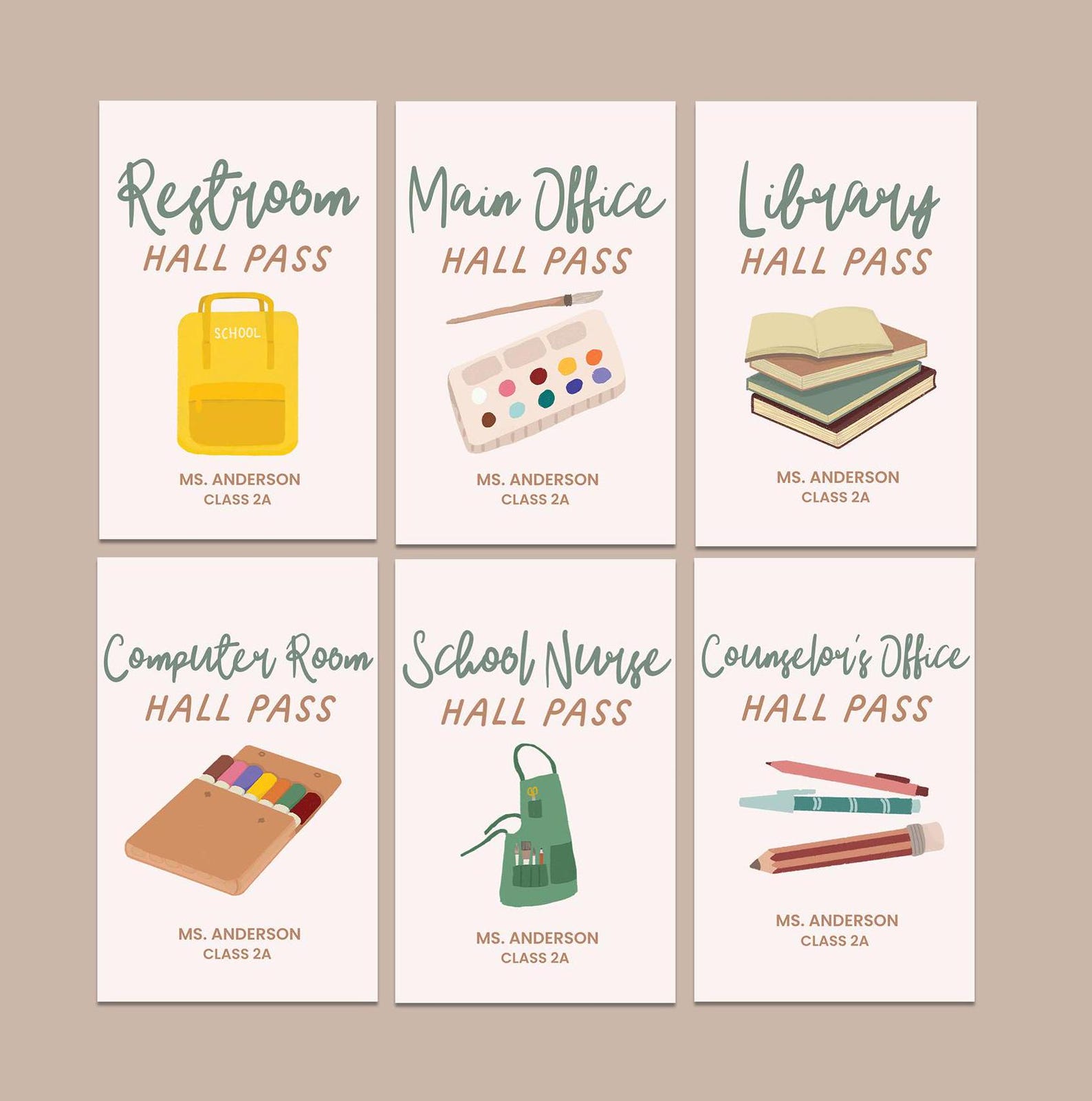 Classroom Hall Passes, Teacher Hall Pass, Classroom Management ...