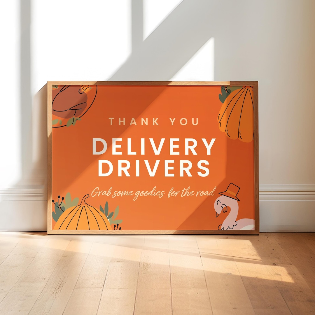 Delivery Driver Sign, Delivery Driver Thank You Sign, Amazon Delivery ...