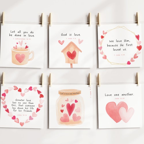 Memory Verses Love Bible Verses Valentines Scripture Cards - Etsy