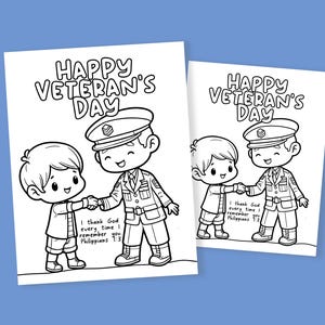 Veterans Day Bible Verse Coloring Page for Kids, Veterans Day Craft ...