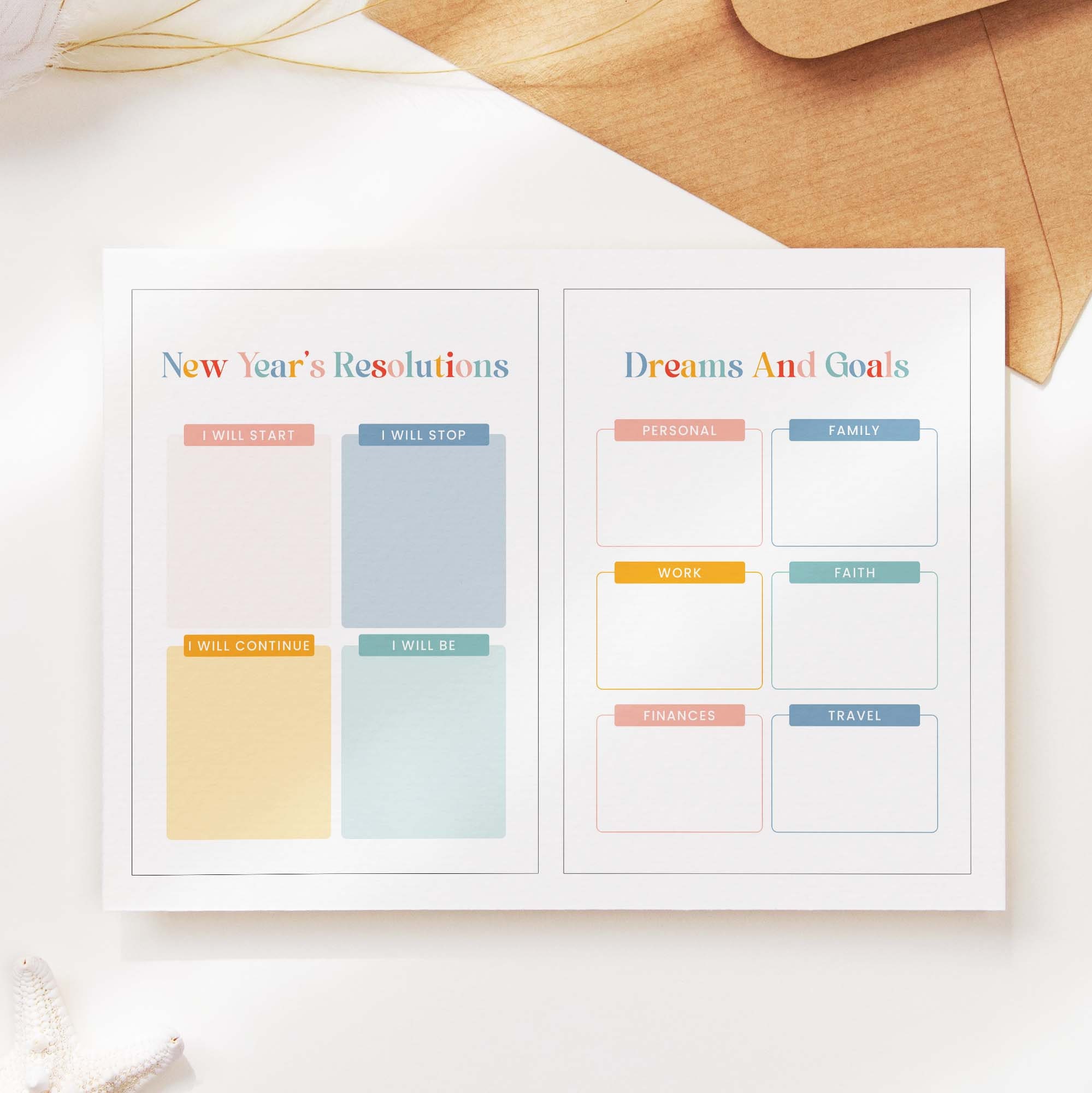 2024 New Year's Resolution Printable, New Year Resolutions for Kids ...