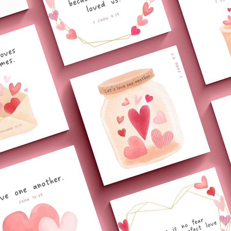 Memory Verses Love Bible Verses Valentines Scripture Cards - Etsy