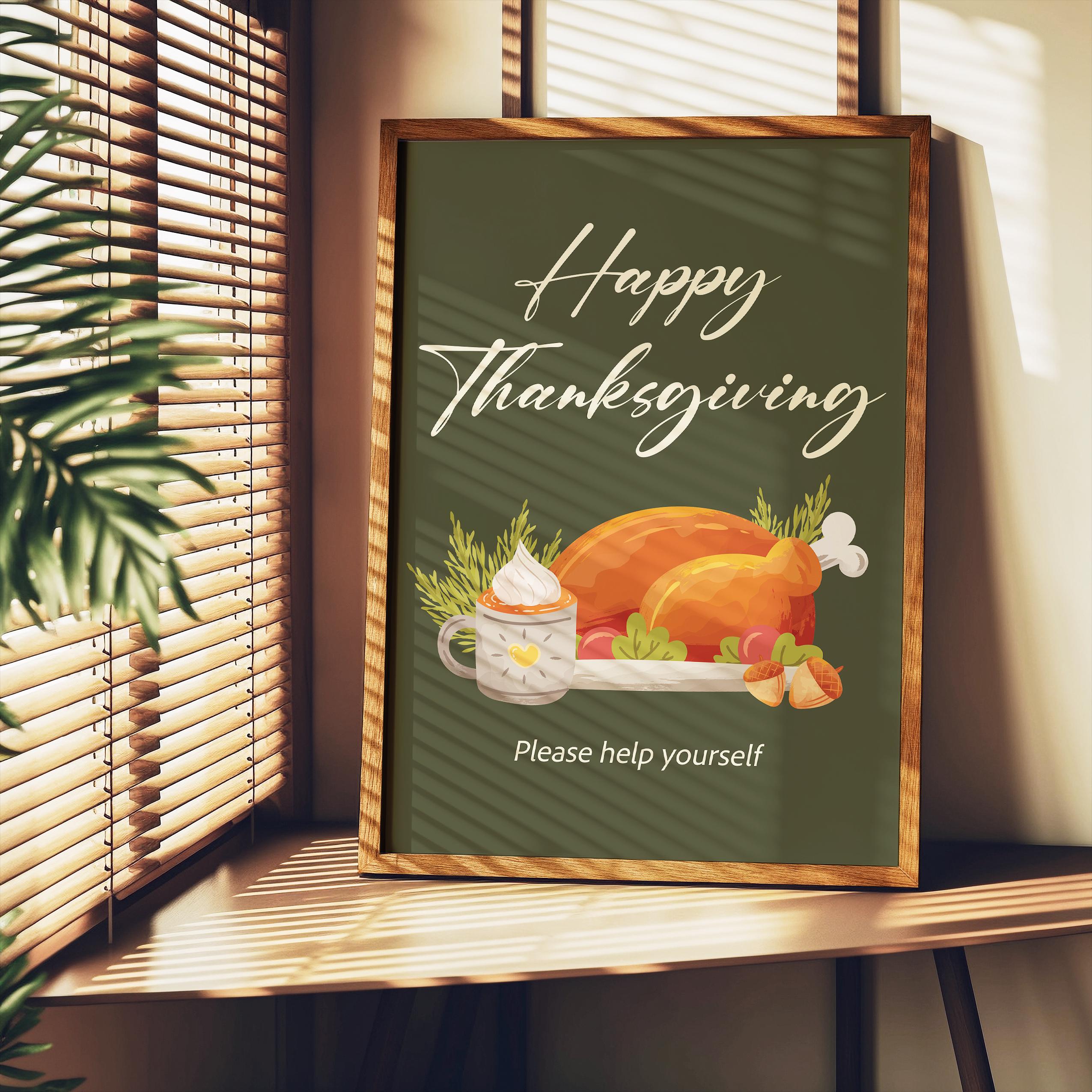 Happy Thanksgiving Table Sign, DIY Thanksgiving Table Decor ...