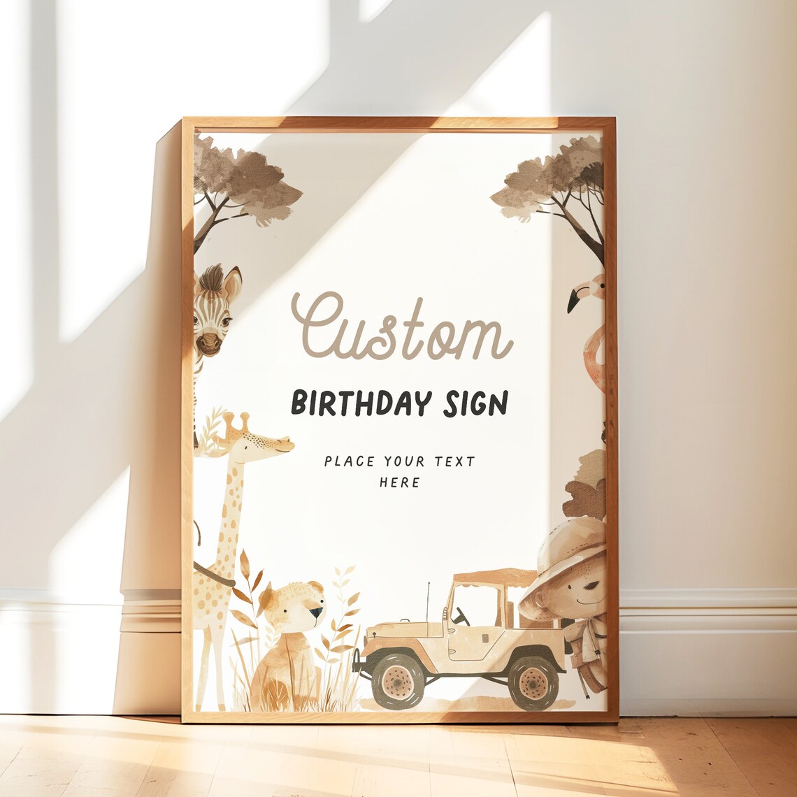 Editable Safari Birthday Sign, Safari Birthday Table Sign, Baby Shower ...