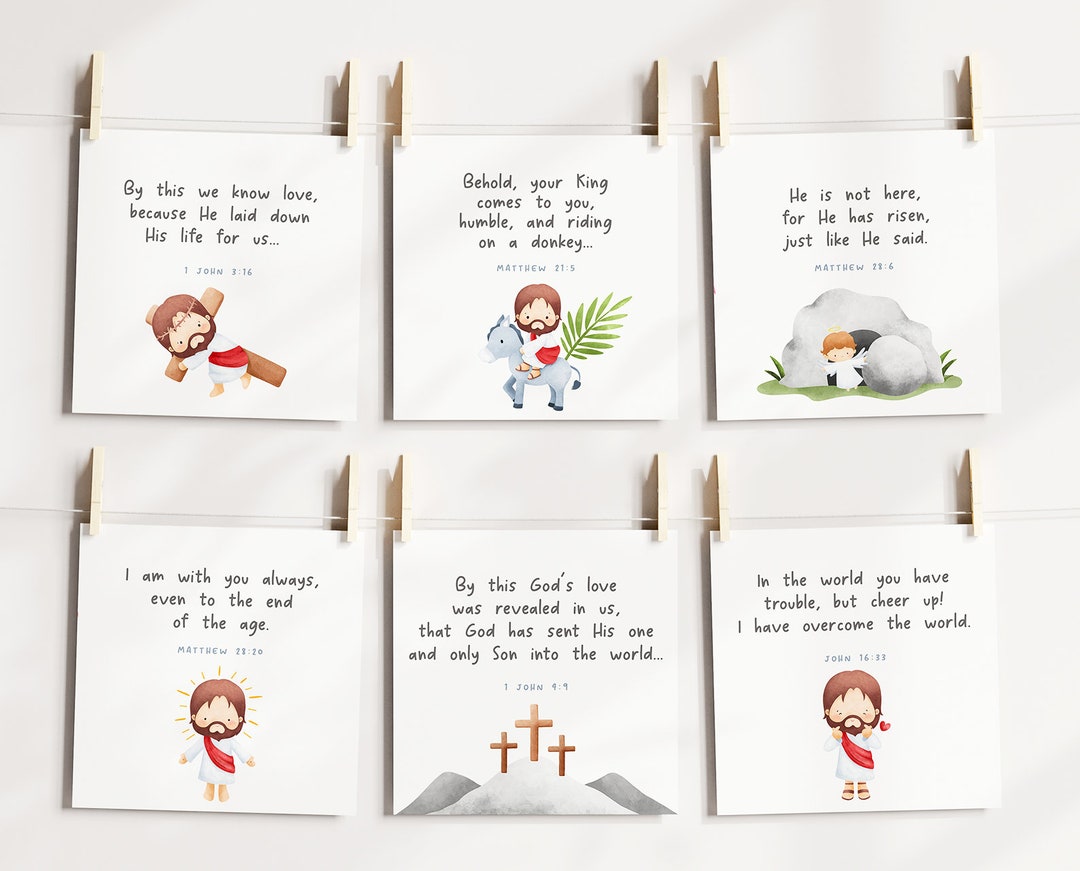Easter Bible Verses, Easter Idea, Easter Scripture Cards for Kids ...