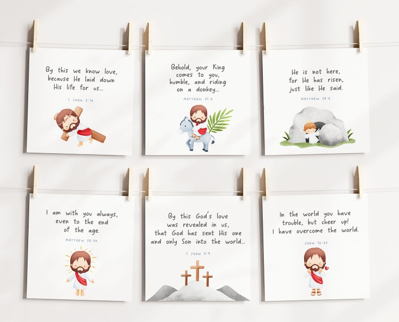 Easter Bible Verses, Easter Idea, Easter Scripture Cards for Kids ...