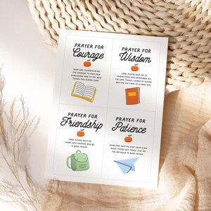 First Day of School Prayer Cards for Kids Christian Back to School ...