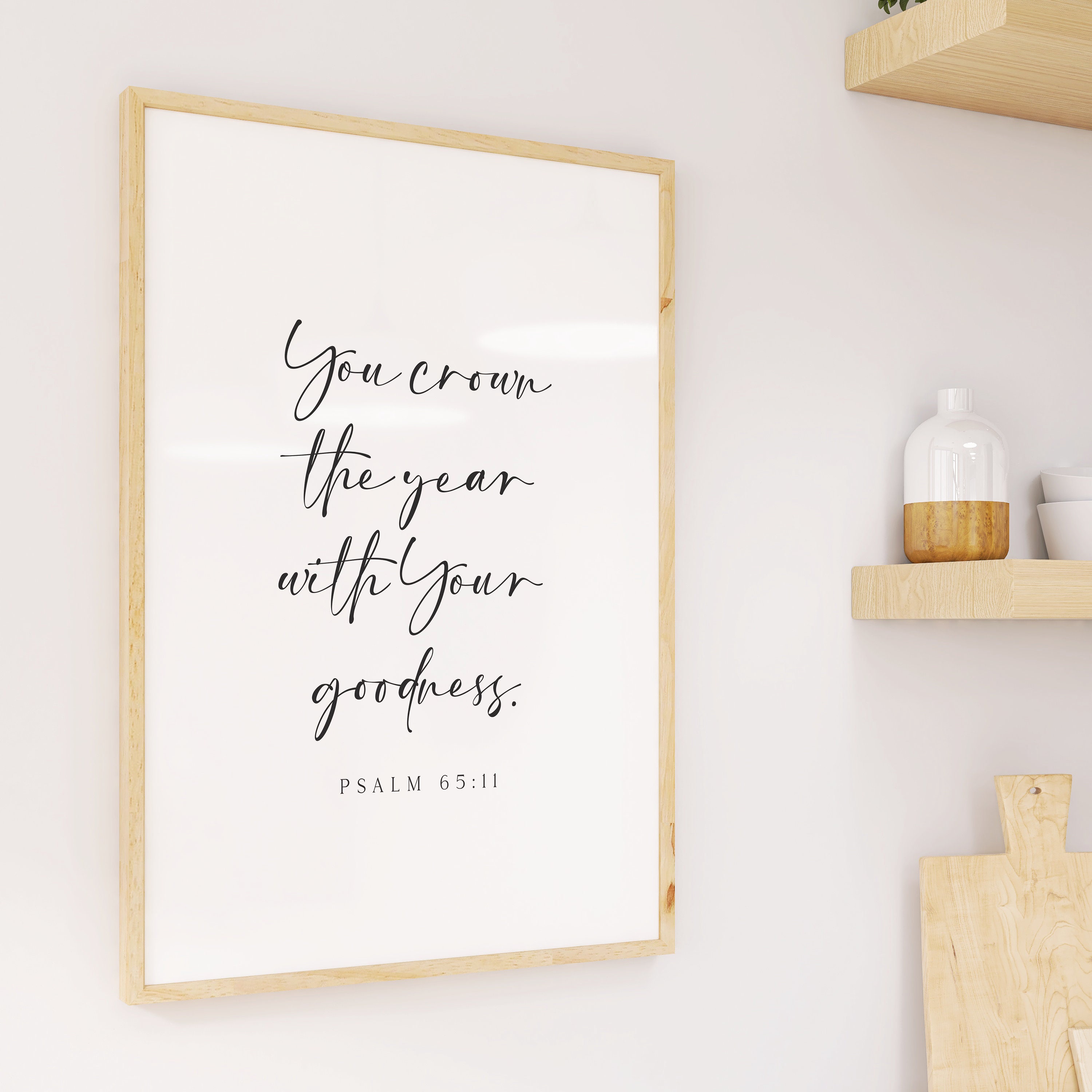 New Year Wall Art, Bible Verse Wall Art, You Crown the Year With Your ...