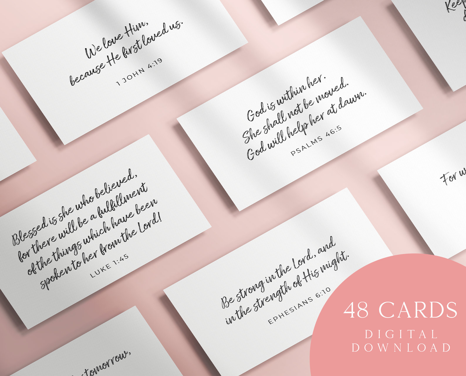 48 Scripture Cards, Memory Verse, Encouraging Bible Verse Cards for ...