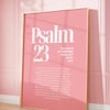Psalms 23 Bible Verse Wall Art, Pink Christian Wall Art, Psalms ...