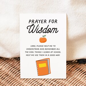 First Day of School Prayer Cards for Kids Christian Back to School ...