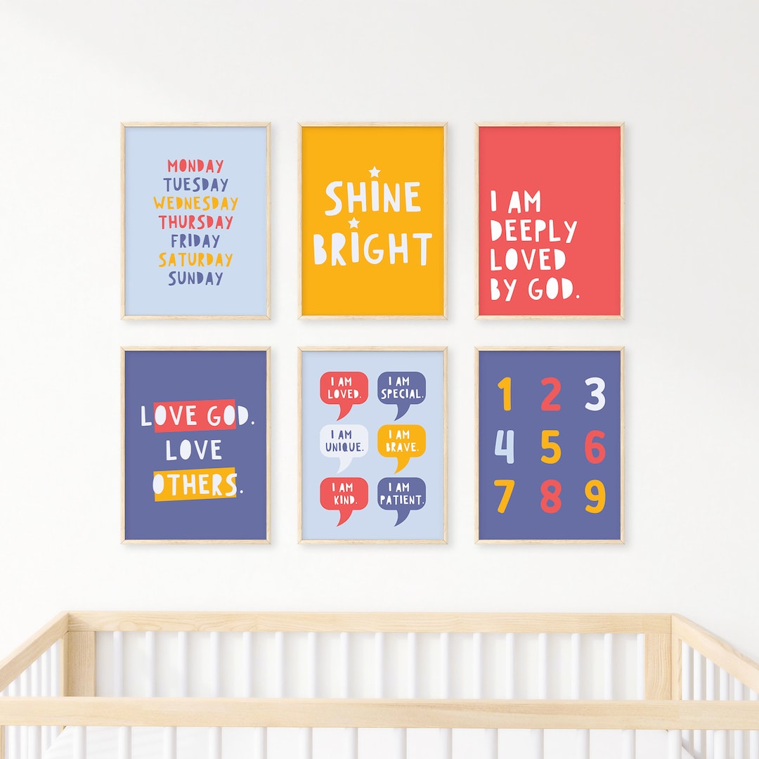 Christian Preschool Wall Art, Memory Verse, Bible Verse Decor, Nursery ...