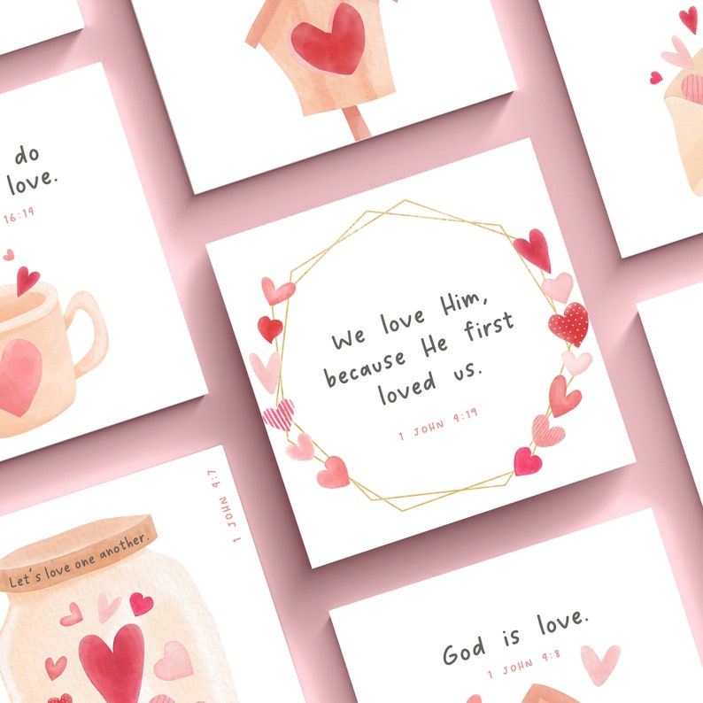 Memory Verses Love Bible Verses Valentines Scripture Cards - Etsy