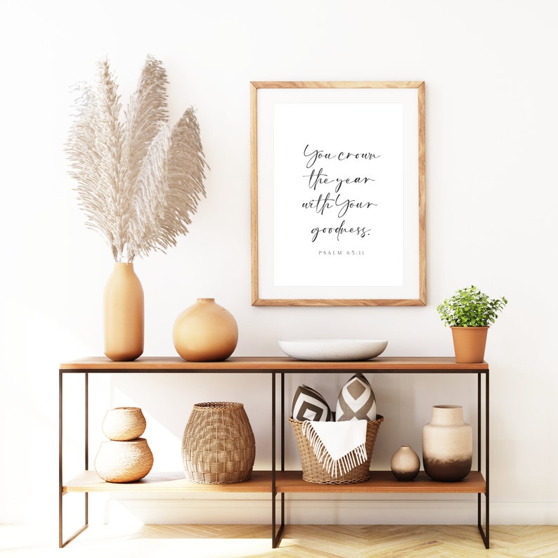 New Year Wall Art, Bible Verse Wall Art, You Crown the Year With Your ...