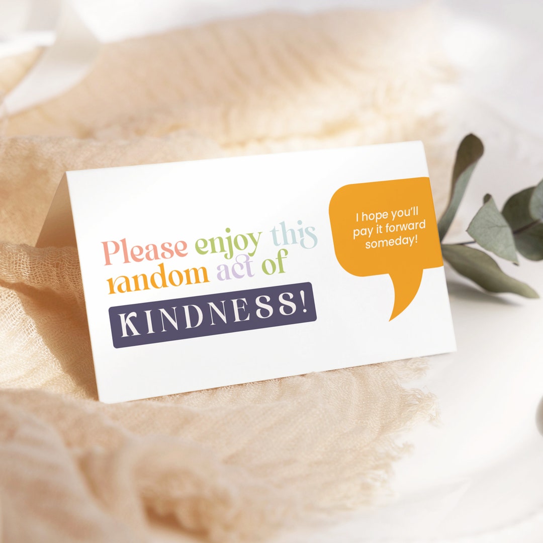 Pay It Forward Cards, Printable, Random Acts of Kindness Cards ...