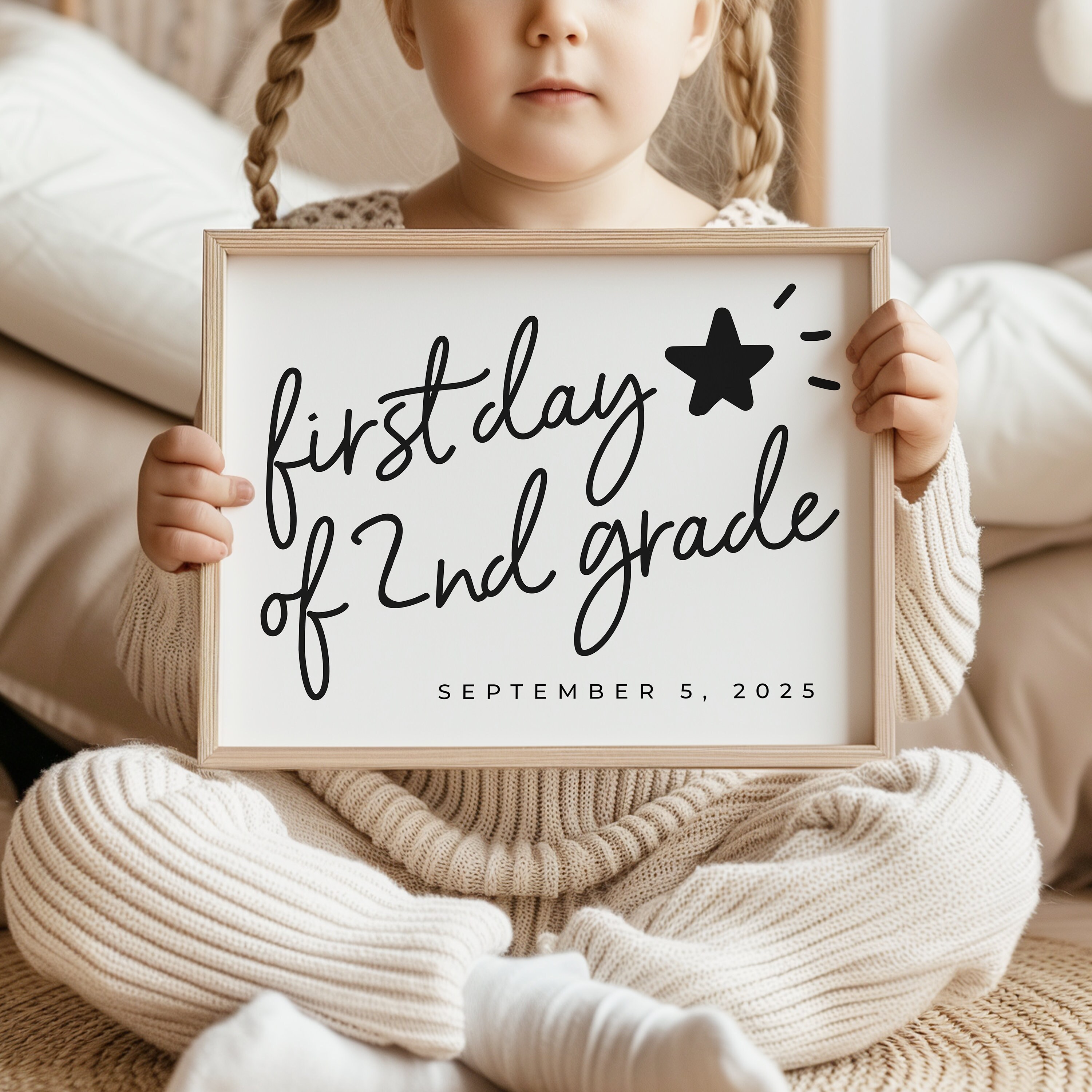 First Day of 2nd Grade Sign Minimalist First Day of School Sign ...
