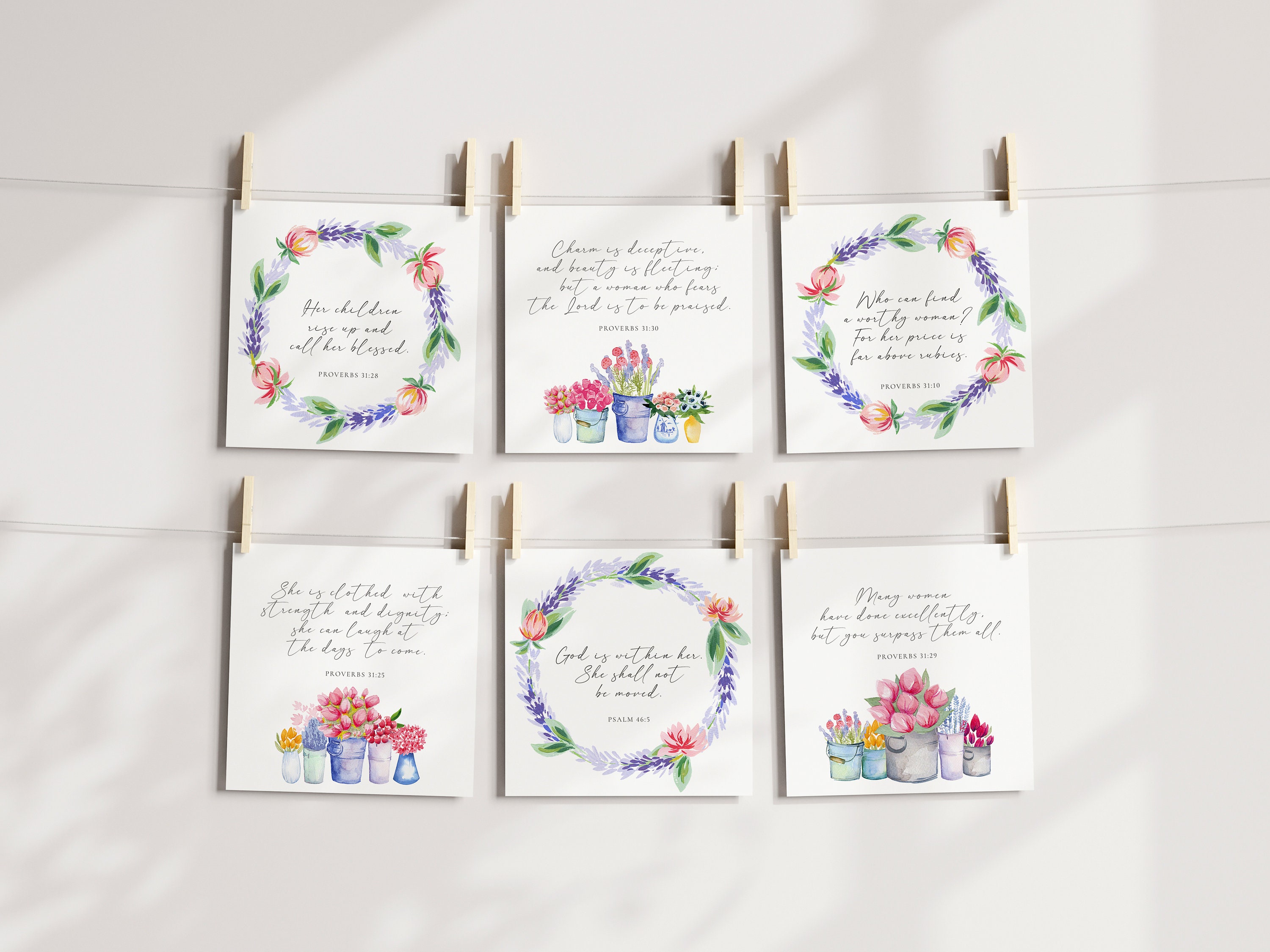 Mother's Day Bible Verse Cards, Scripture Cards, Memory Verse ...