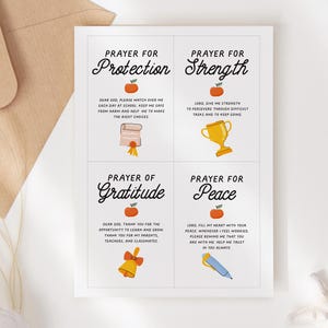 First Day of School Prayer Cards for Kids Christian Back to School ...
