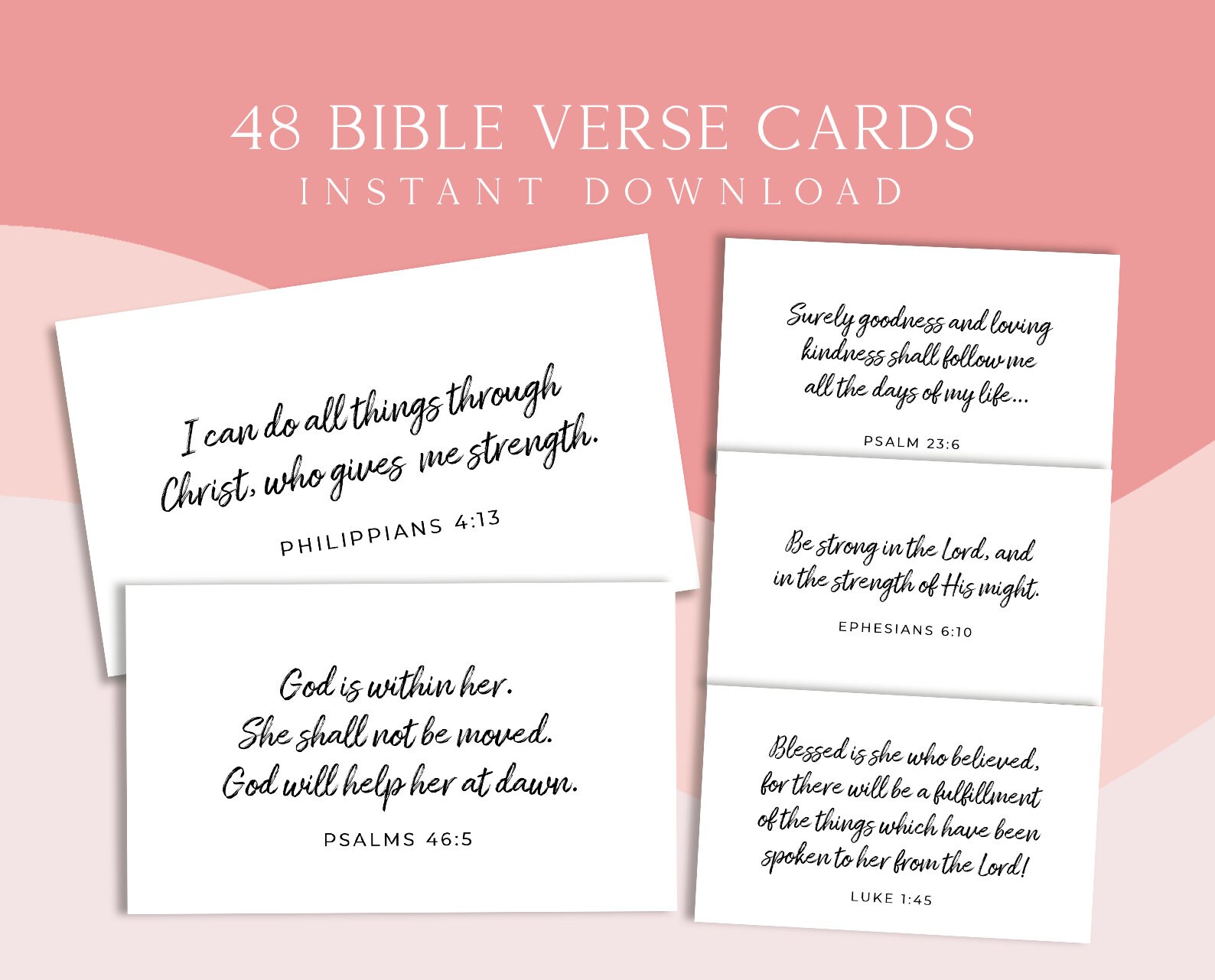 48 Scripture Cards, Memory Verse, Encouraging Bible Verse Cards for ...
